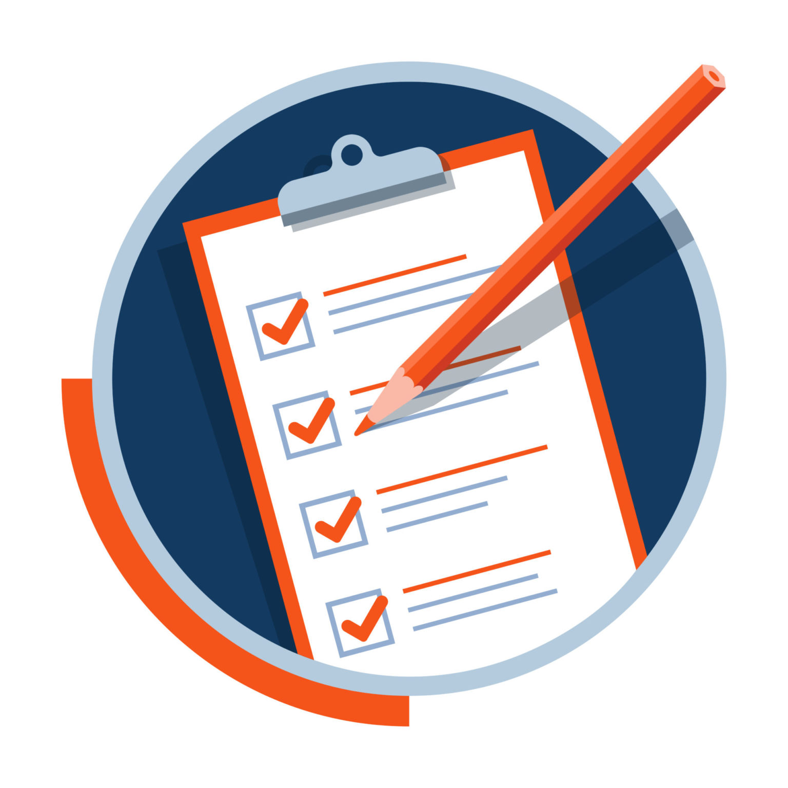 Paper checklist and pencil flat pictogram | PAAS National