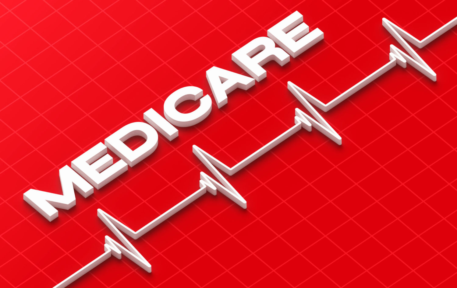 Medicare Health Heart Pulse Trace Red 3D Abstract Background | PAAS ...