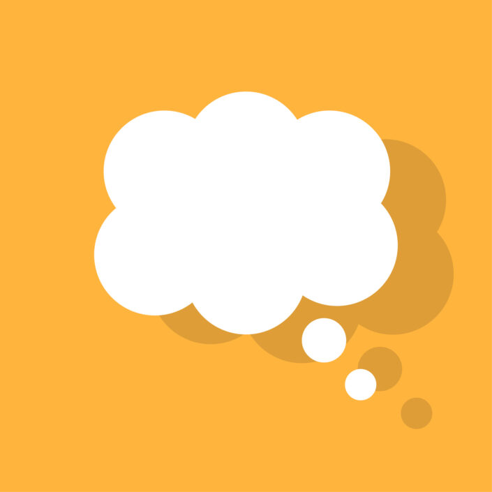 Thought bubble icon. Idea cloud symbol. White communication element ...